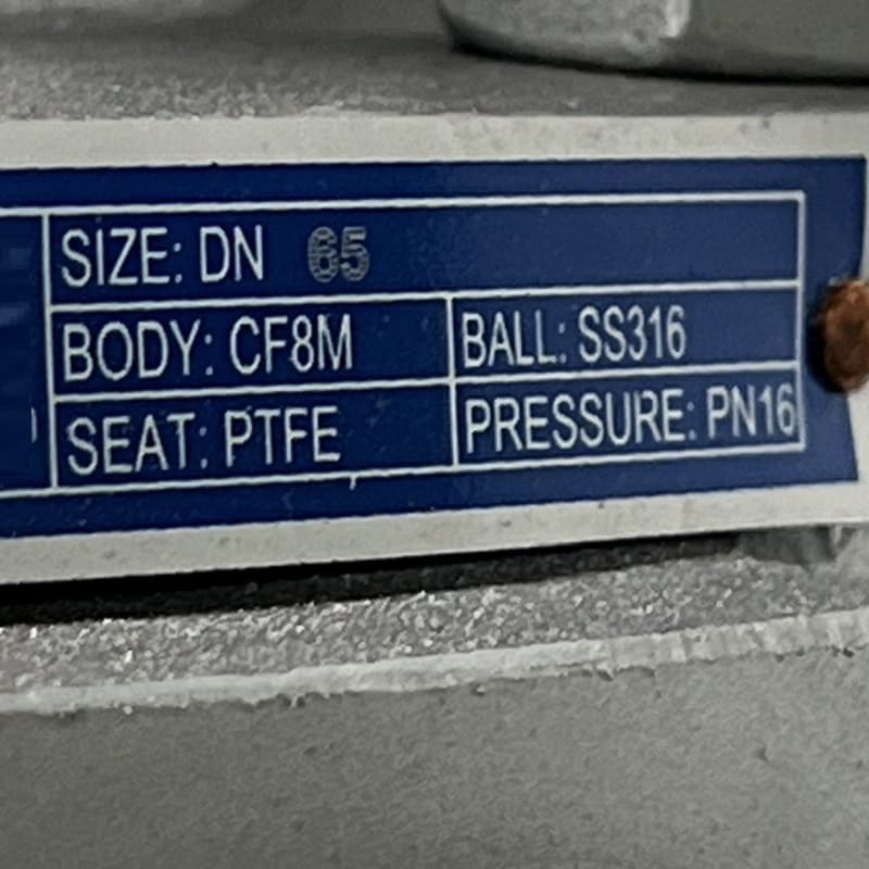 Buy PN16 DN65 Stainless steel ball valve AISI 316, Seat: PTFE — Sealing ...