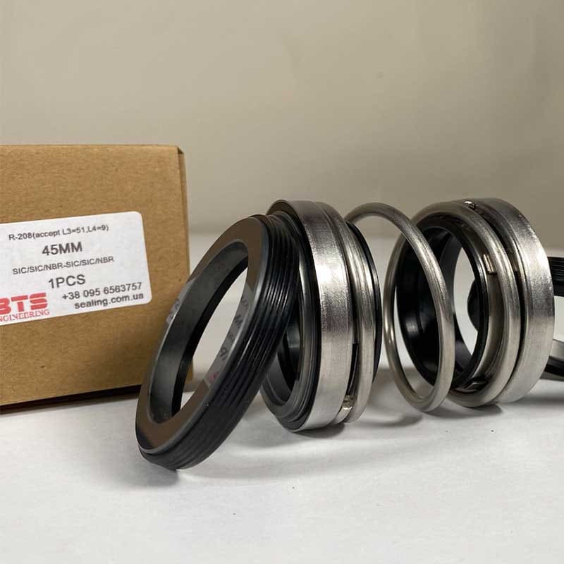Buy Double mechanical seal R-208 15, SIC/SIC/SIC/SIC, VITON, 304 ...