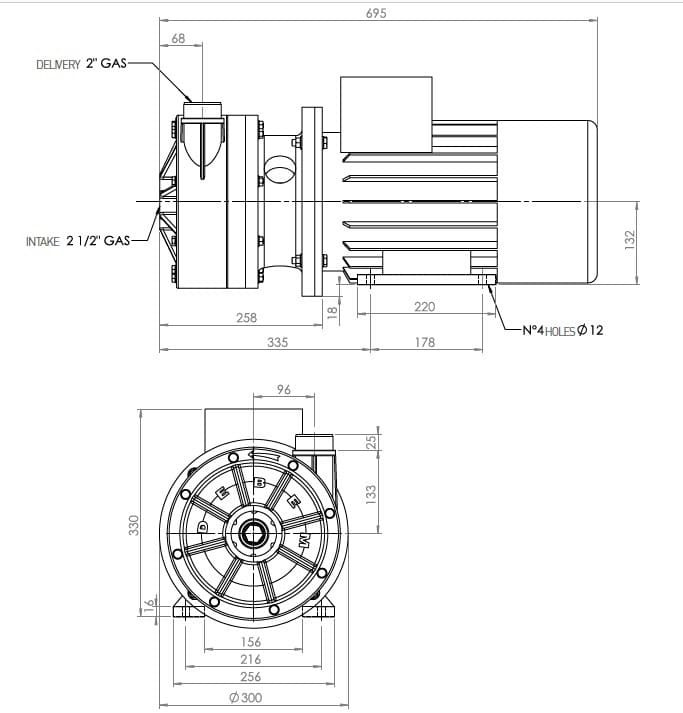 Buy Horizontal centrifugal pump MB 80, PP, DUTRAL LIP, A — Sealing.com.ua
