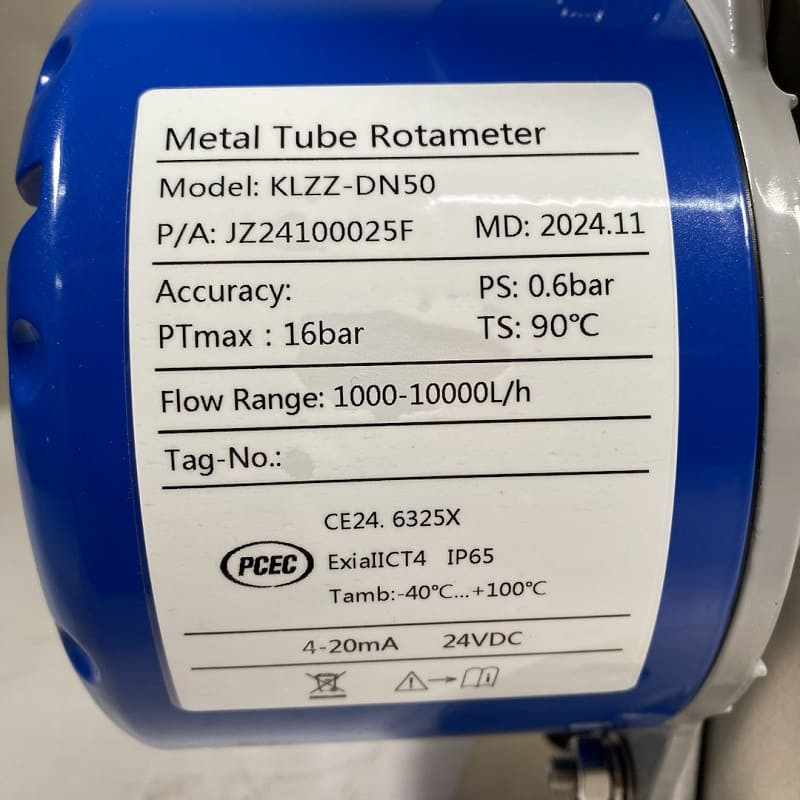 Buy DN50 Stainless steel flow meter rotameter KLZZ PN16 (water), 1000 ...