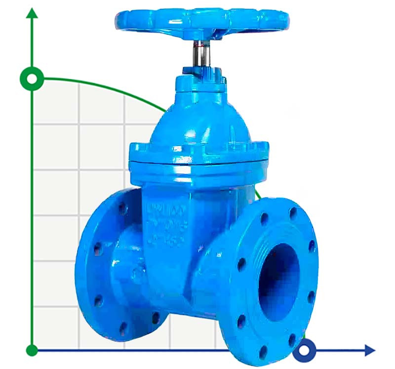 Buy DN200 PN16 Gate valve with rubberized wedge 30х39р cast iron body ...