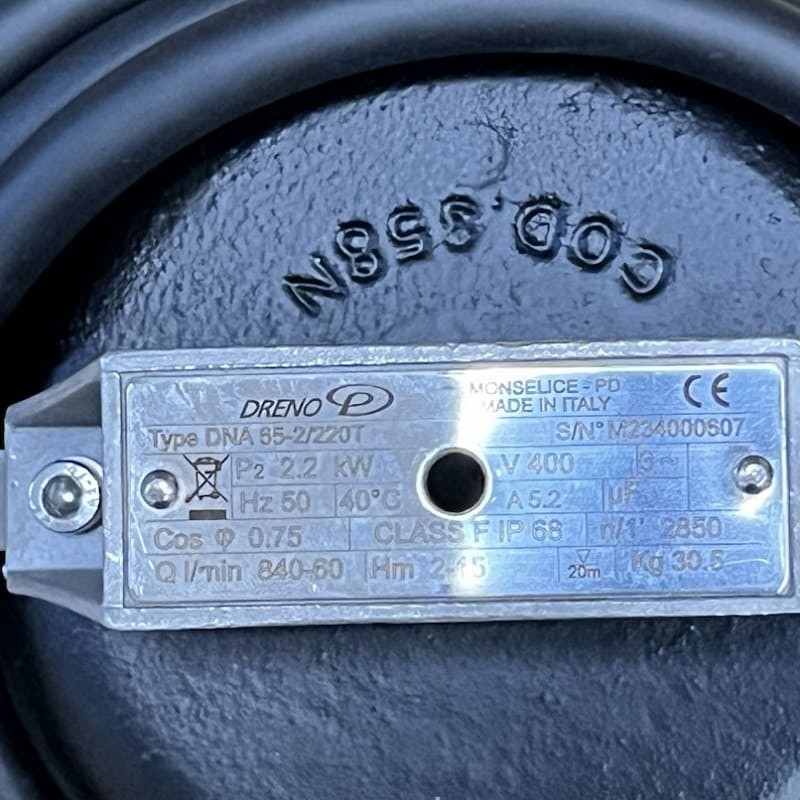 Погружний насос Dreno DNA 65-2/220 T з вихровим робочим колесом купити ...