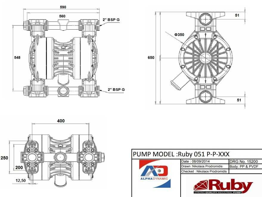 Buy RUBY 051P-P-TPT-T pneumatic diaphragm pump — Sealing.com.ua