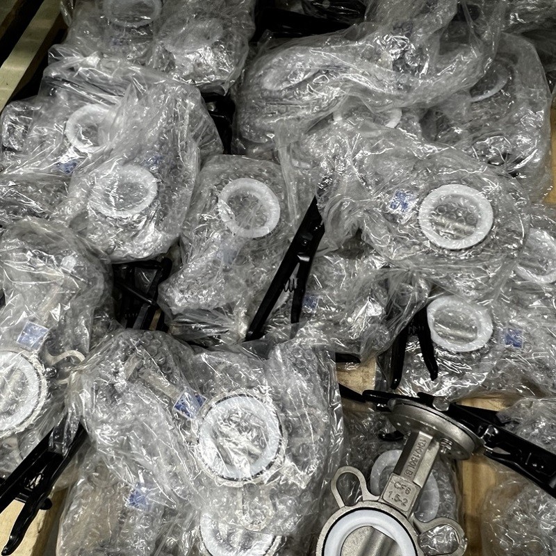 Buy PN16 DN40 Butterfly valve, body and disc made of stainless steel ...