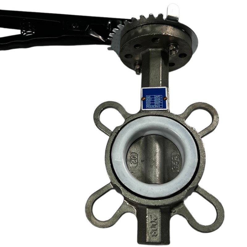 Buy PN16 DN40 Butterfly valve, body and disc made of stainless steel ...