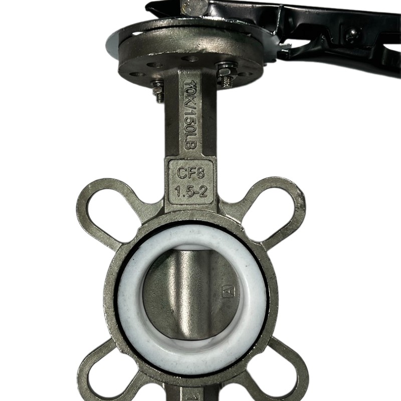 Buy PN16 DN40 Butterfly valve, body and disc made of stainless steel ...