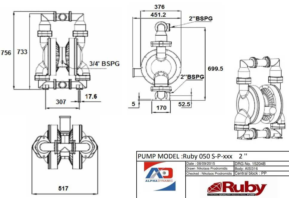 Buy RUBY FDA 050S-W-TST-T pneumatic diaphragm pump — Sealing.com.ua