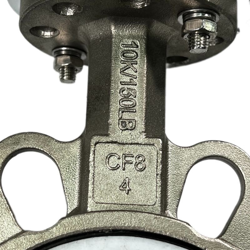 Buy PN16 DN100 Butterfly valve, body and disc made of stainless steel ...