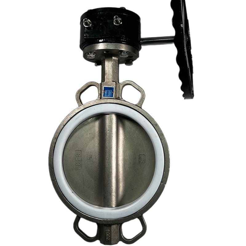 Buy PN16 DN200 Butterfly valve, body and disc made of stainless steel ...