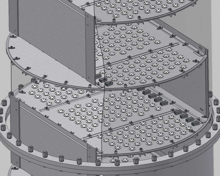 Buy Column valve plate 1600 mm, 3 mm thick, 2 mm valve, H - 500 mm ...